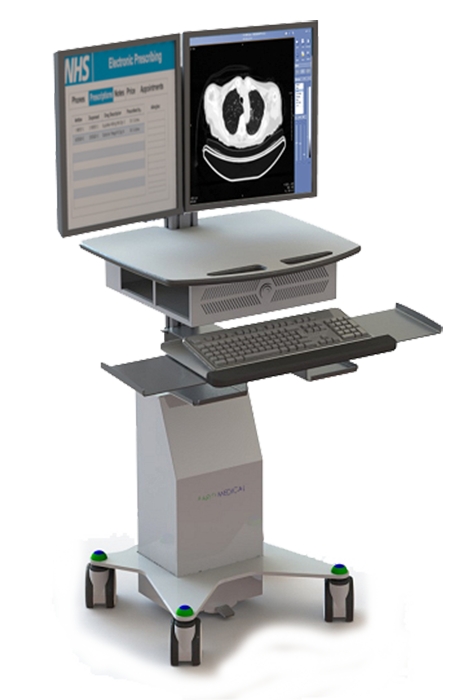 Dual Screen PC Cart | Hygia VHA Dual Screen PC Cart | Parity Medical